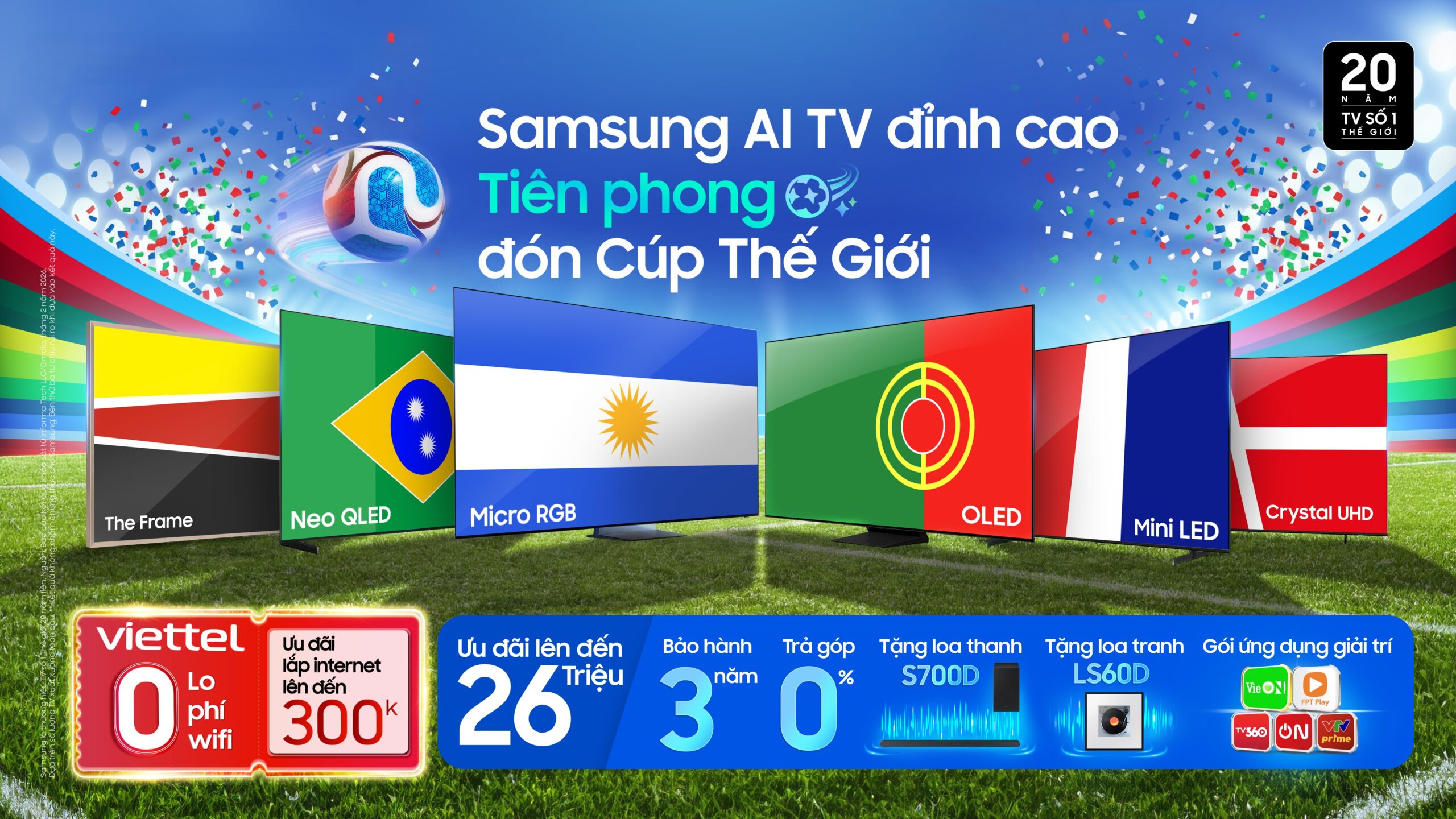 Samsung tung ưu đãi khi sở hữu AI TV 2026 để đón World Cup 2026